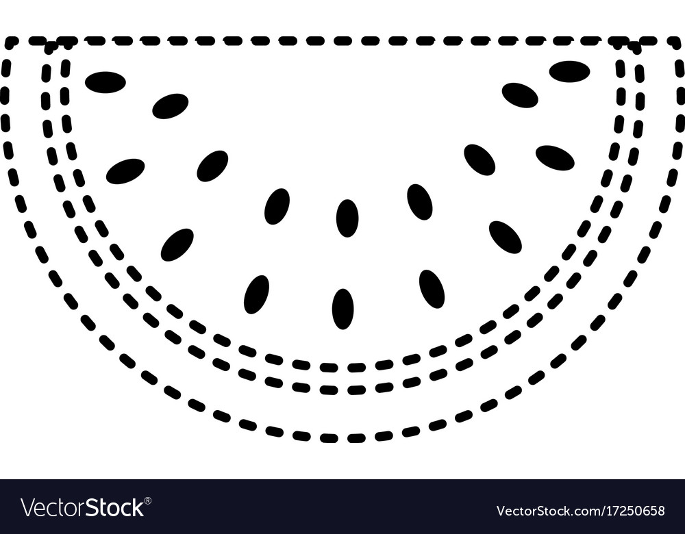 Dotted shape delicious watermelon organic fruit Vector Image Dotted shape delicious watermelon organic fruit Vector Image