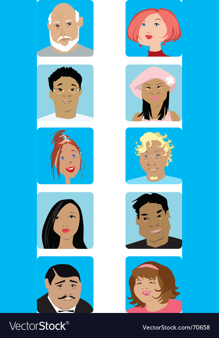 Face set Royalty Free Vector Image - VectorStock