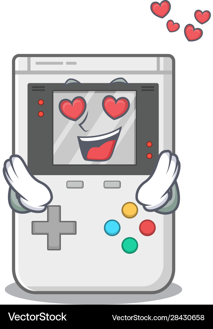 Falling in love cute handheld game scroll cartoon Vector Image