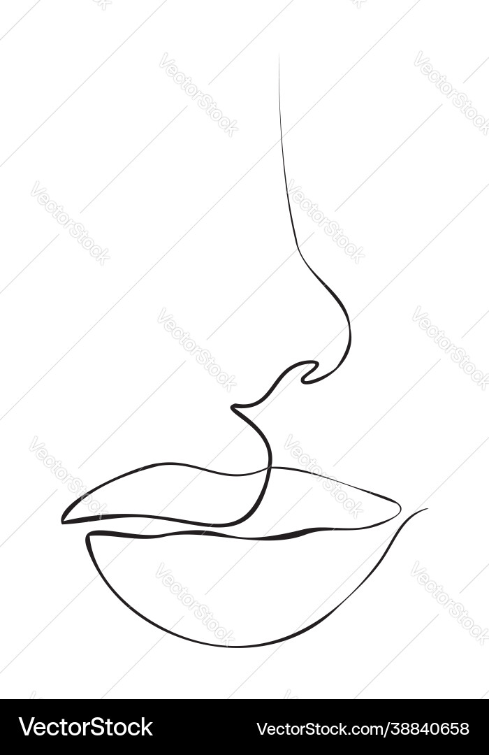 Female lips line art Royalty Free Vector Image