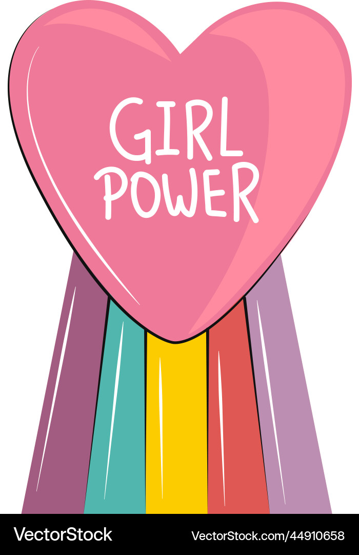 Girl power heart Royalty Free Vector Image - VectorStock