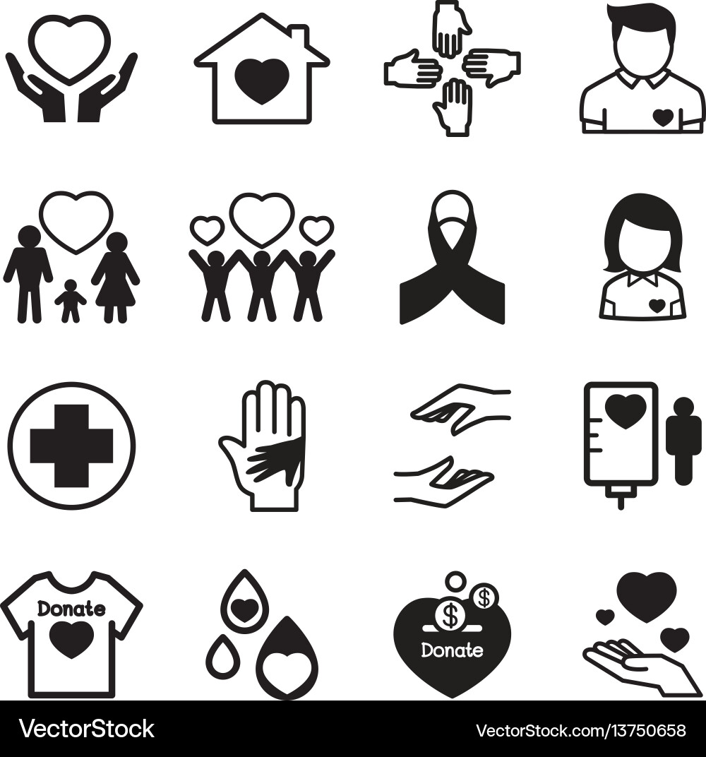 Give and protect icons set Royalty Free Vector Image