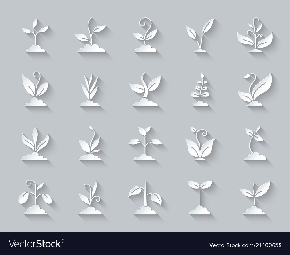 Grass simple paper cut icons set Royalty Free Vector Image Grass simple paper cut icons set Royalty Free Vector Image