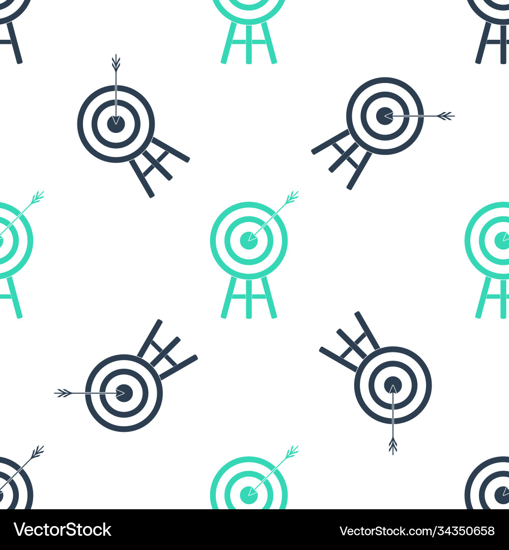 Green target with arrow icon isolated seamless Vector Image