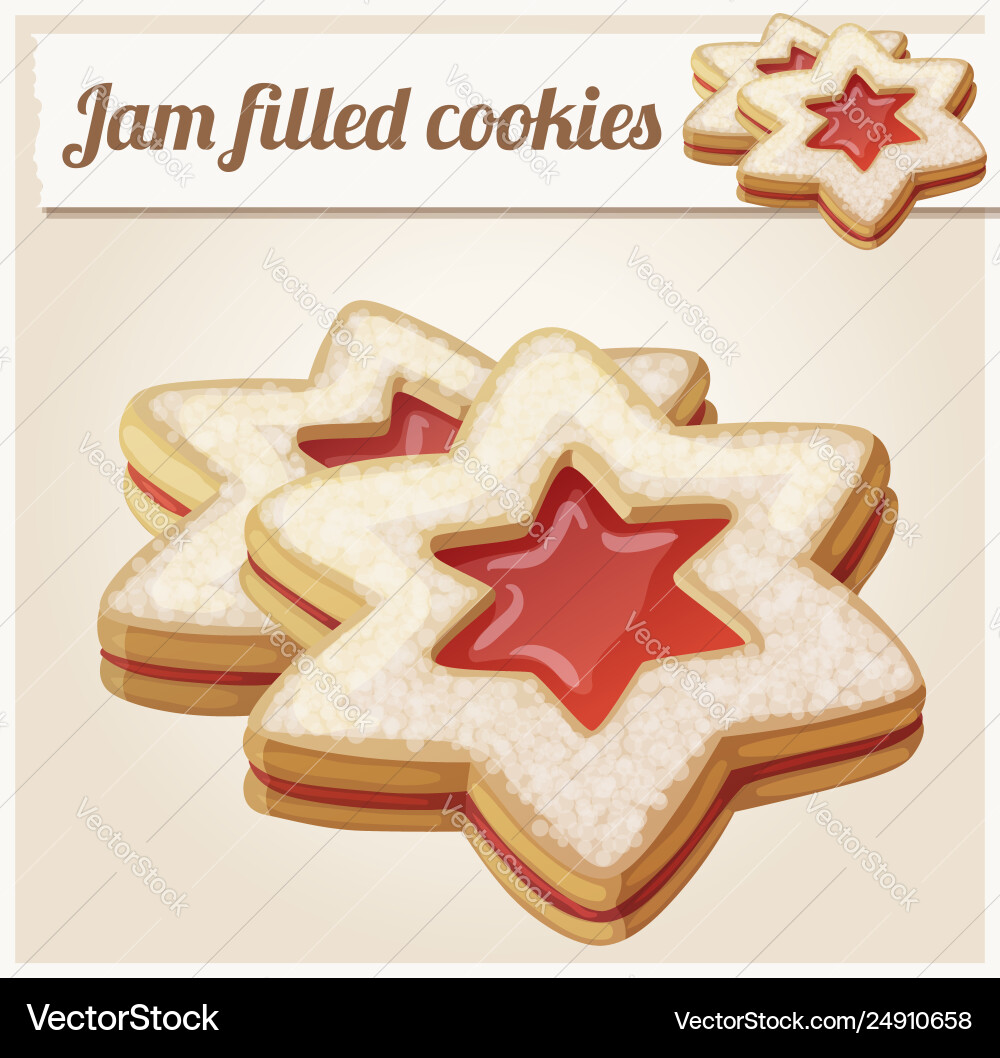 Jam filled cookies cartoon Royalty Free Vector Image