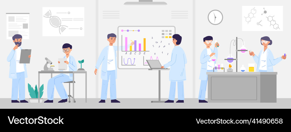 Laboratory research medical innovation workers Vector Image