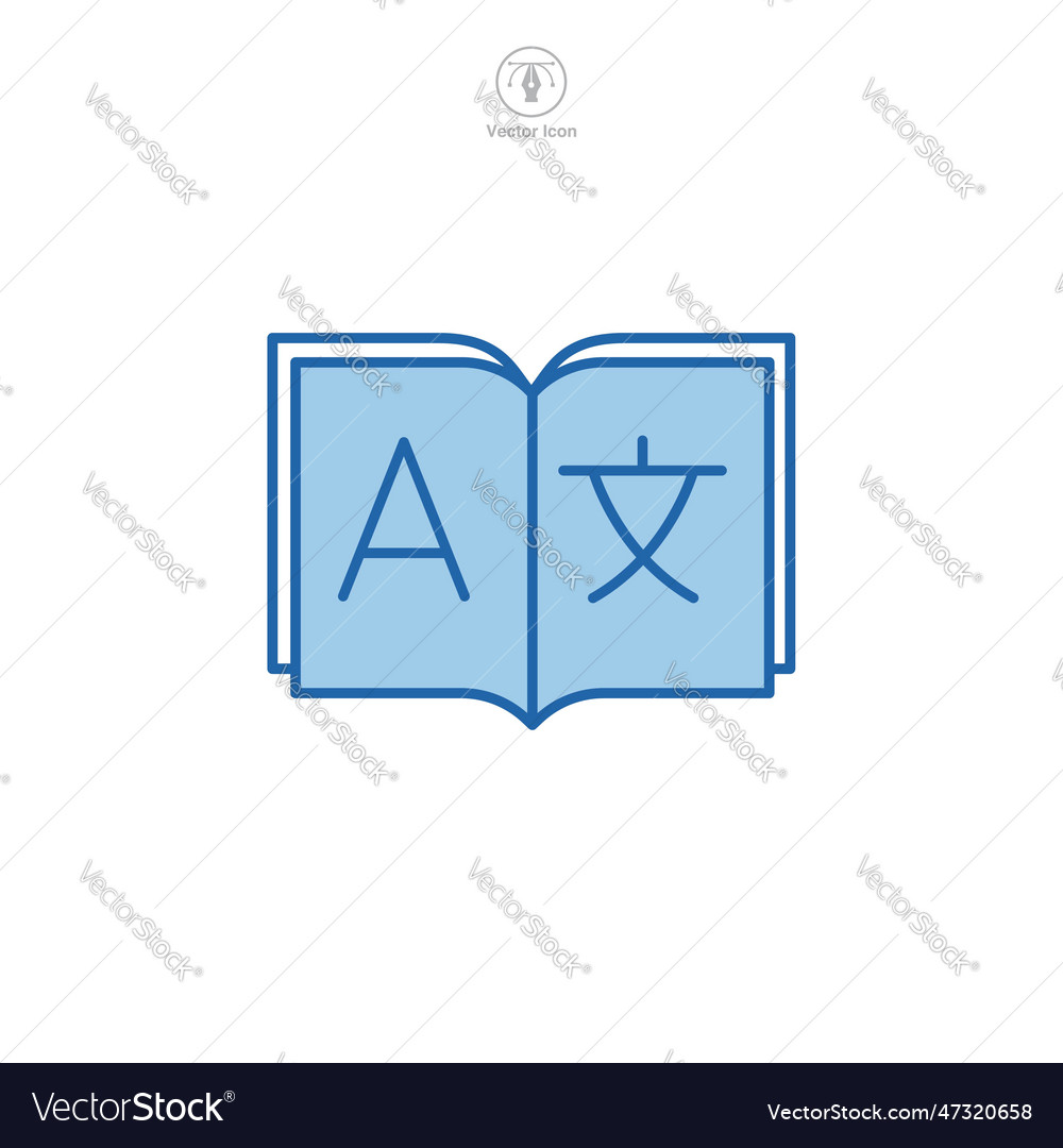 Language learning icon symbol template Royalty Free Vector