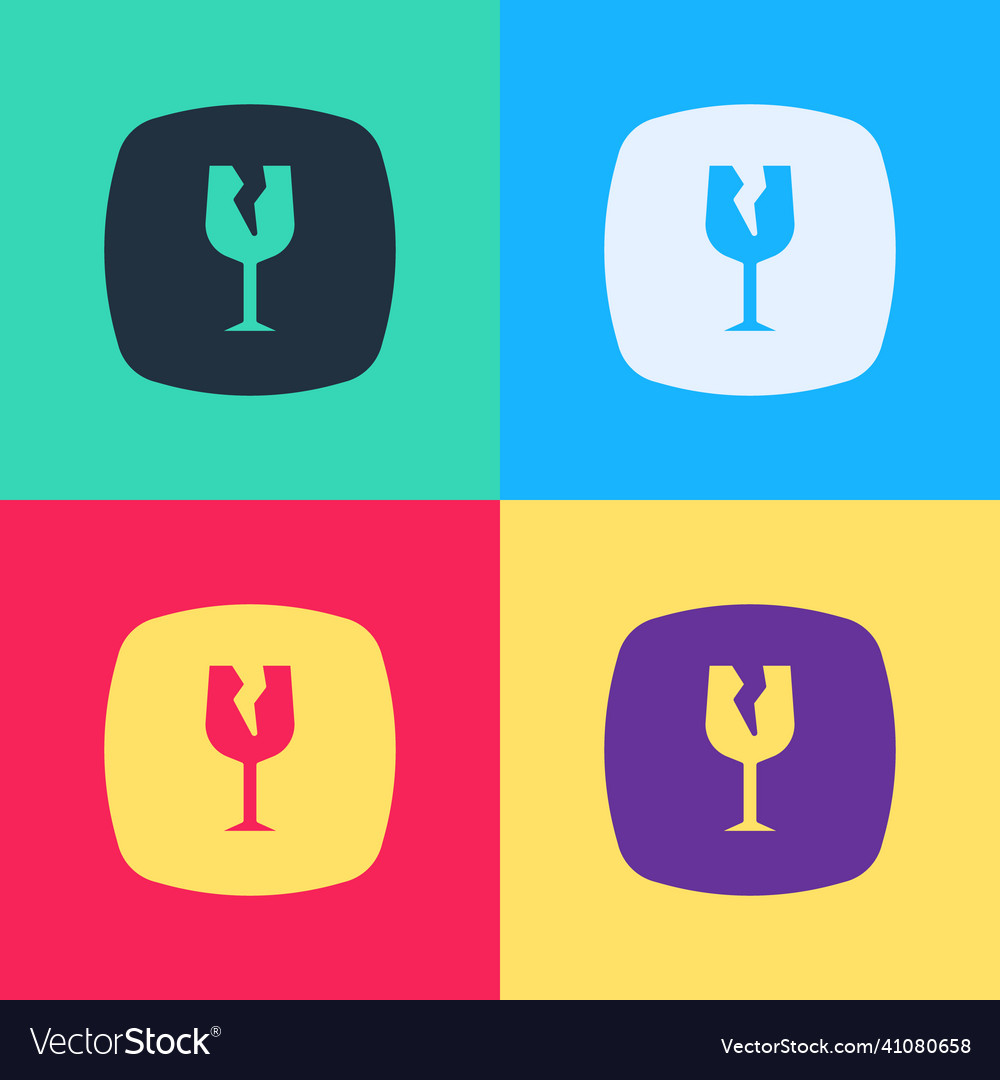 Pop art fragile broken glass symbol for delivery Vector Image