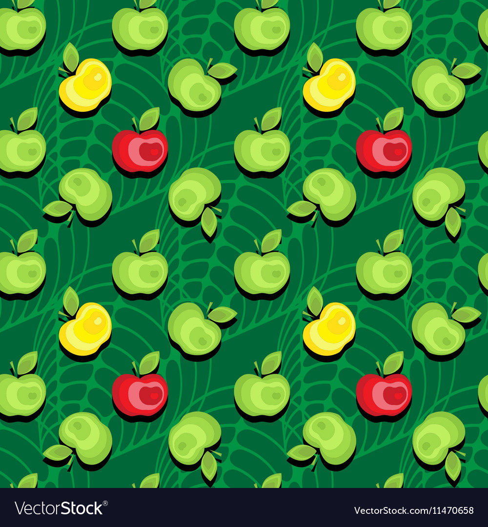 Seamless apple background pattern Royalty Free Vector Image
