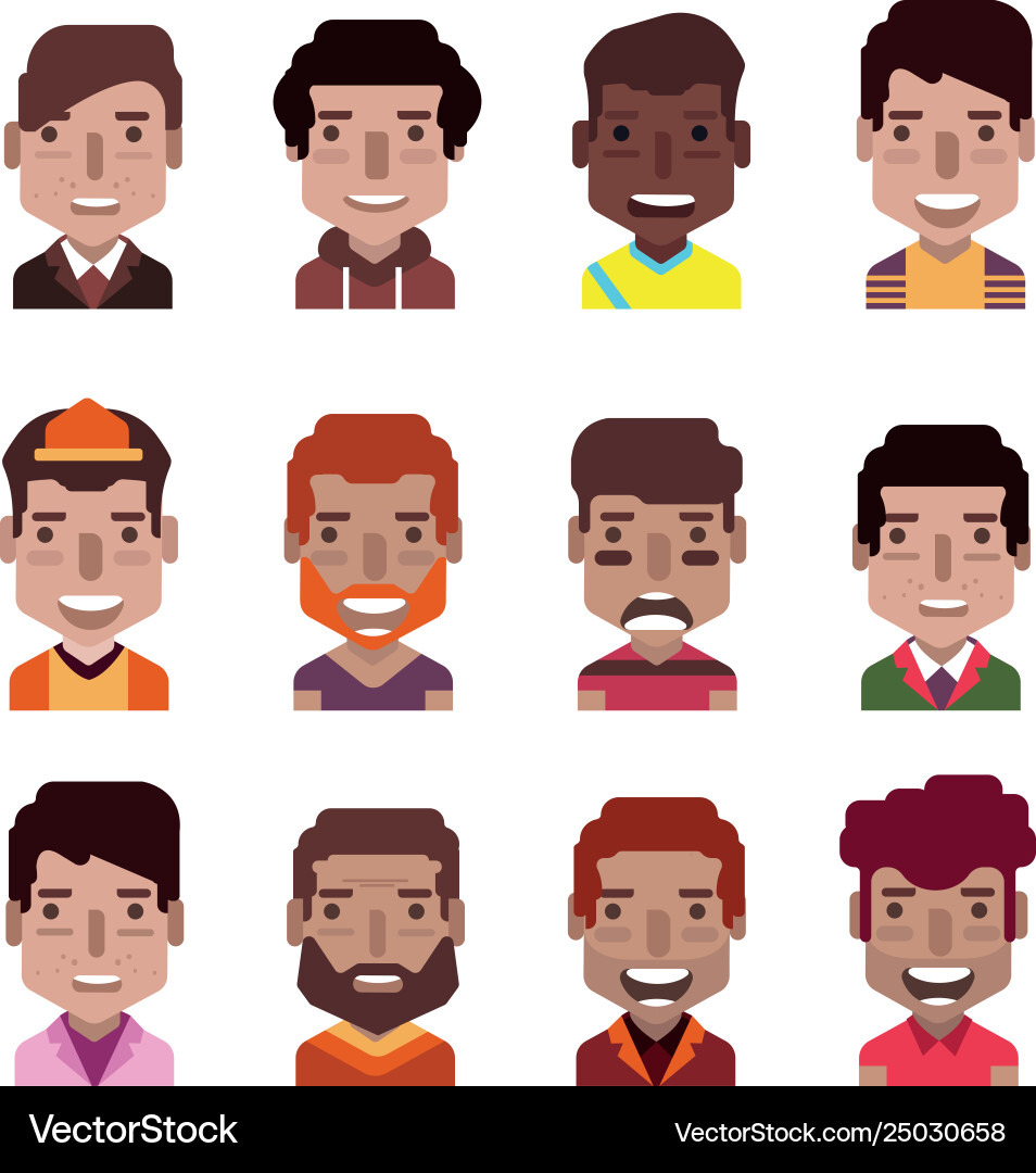 Set 12 avatar icons 02 Royalty Free Vector Image