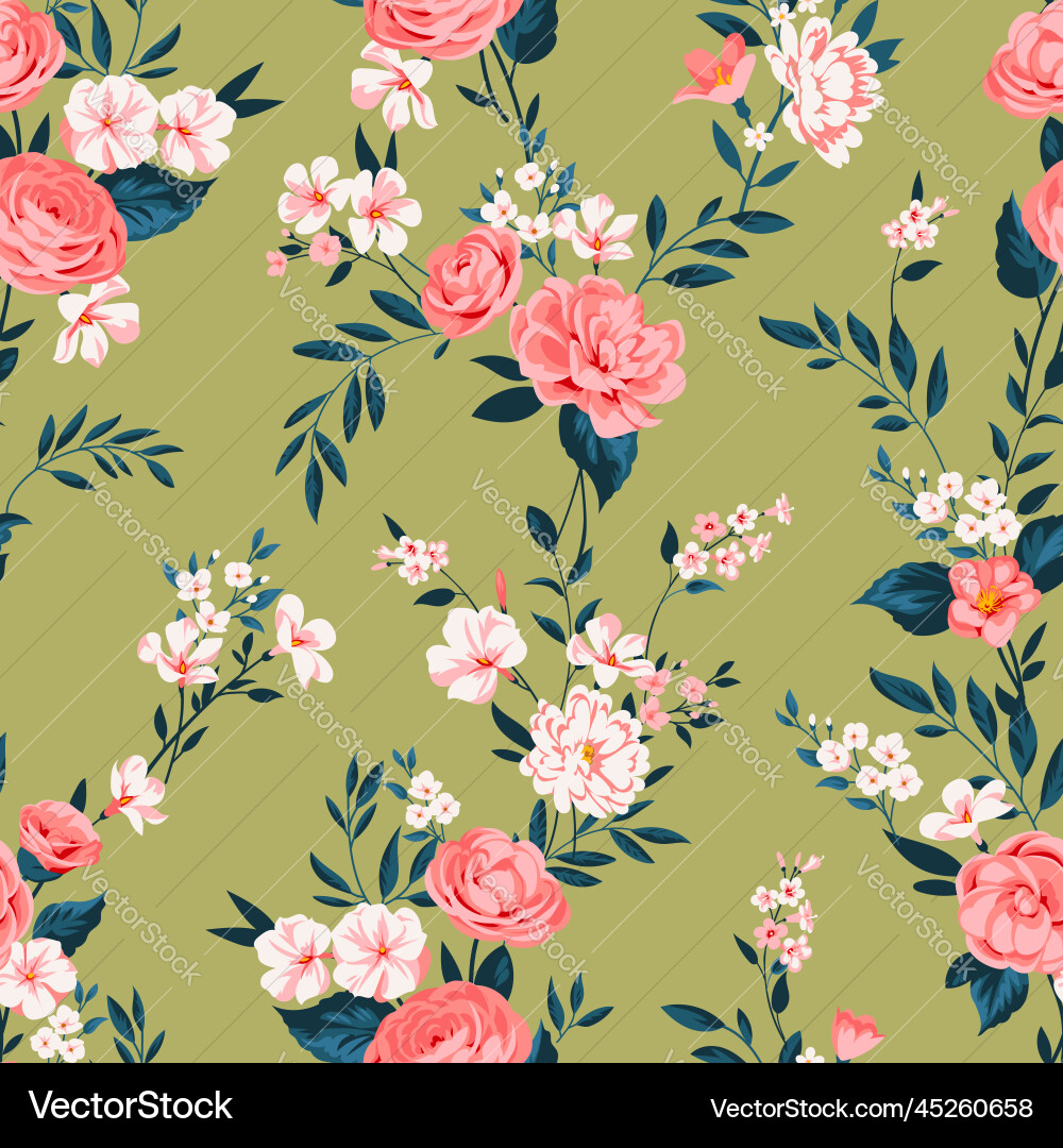 Trendy floral background with elegant small Vector Image