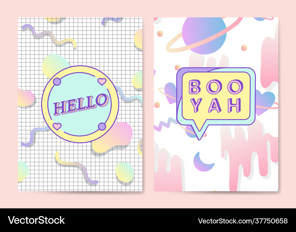 Two girly and cute poster Royalty Free Vector Image