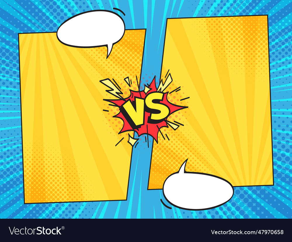 Versus comic frame vs comics book frames Vector Image