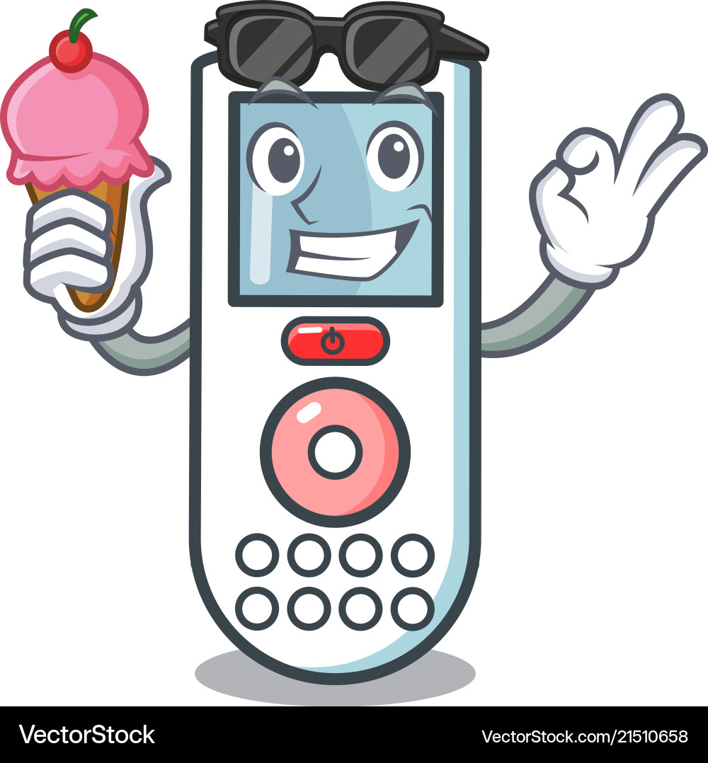 With ice cream remote control character cartoon Vector Image