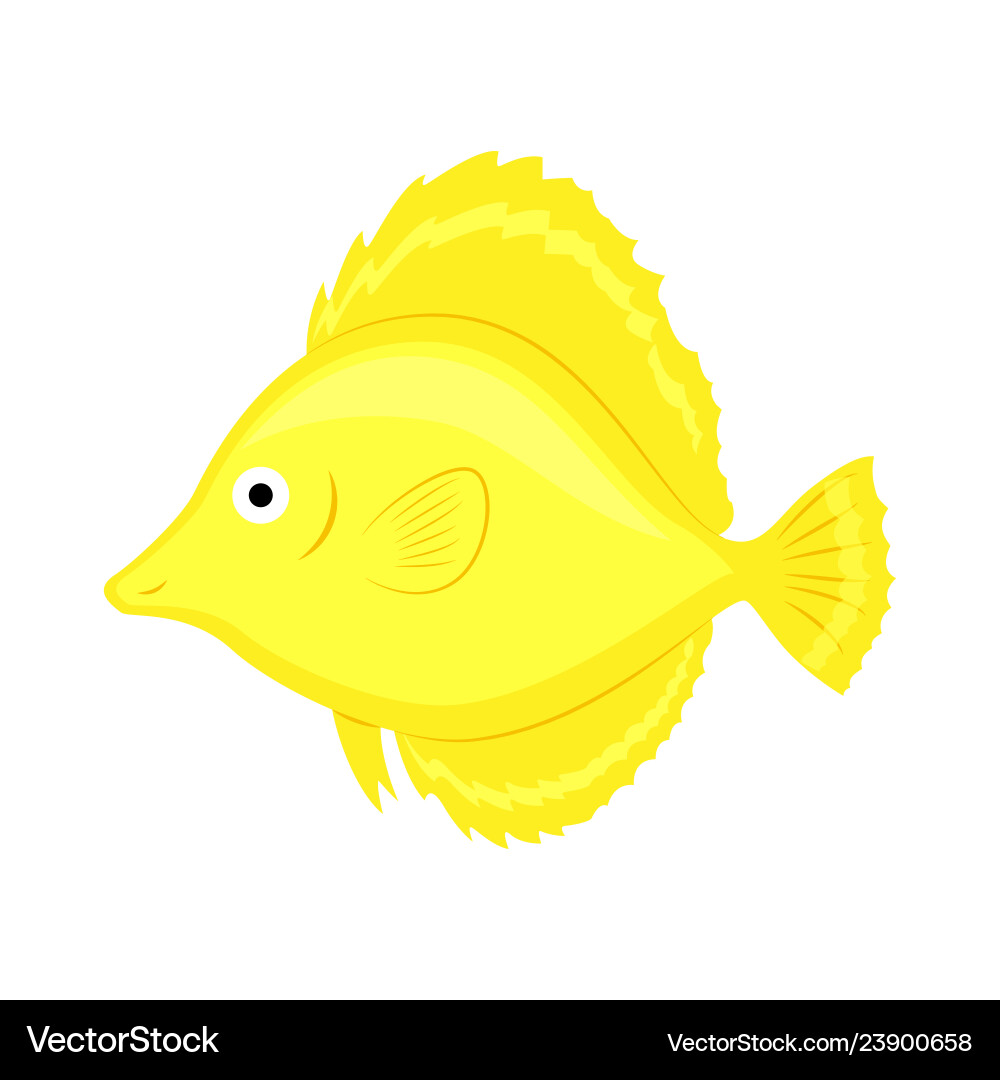 Yellow coral fish isolated Royalty Free Vector Image