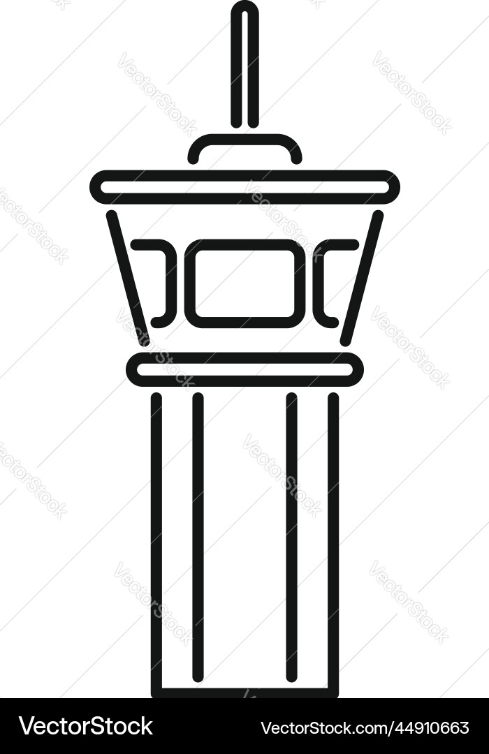Airport tower icon outline airplane flight Vector Image