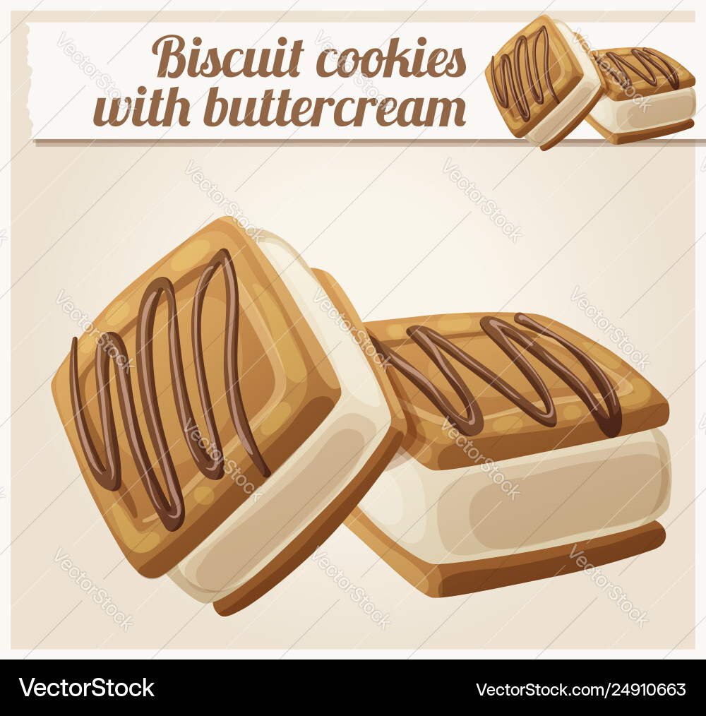 Biscuit cookies with buttercream Royalty Free Vector Image
