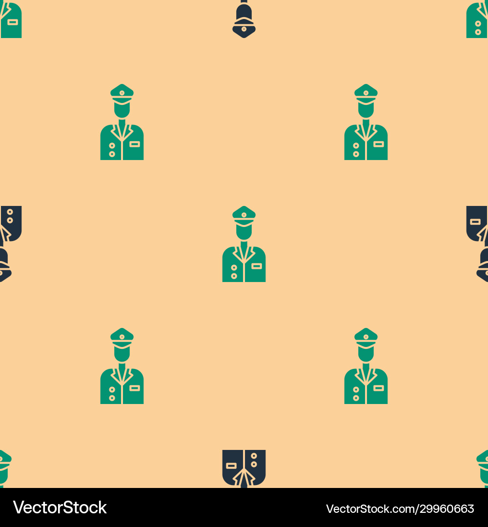 Green and black pilot icon isolated seamless Vector Image