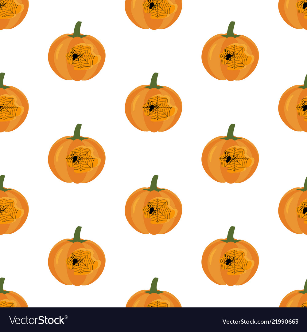 Halloween pumpkin seamless pattern Royalty Free Vector Image