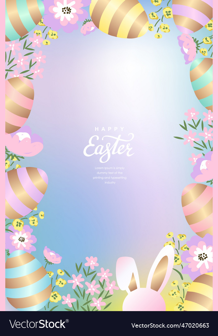 Happy easter decoration background Royalty Free Vector Image