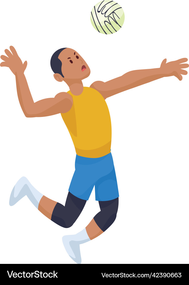 Man athlete playing volleyball Royalty Free Vector Image