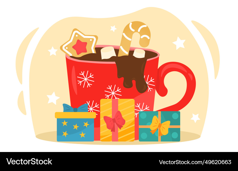 Mug of hot chocolate Royalty Free Vector Image