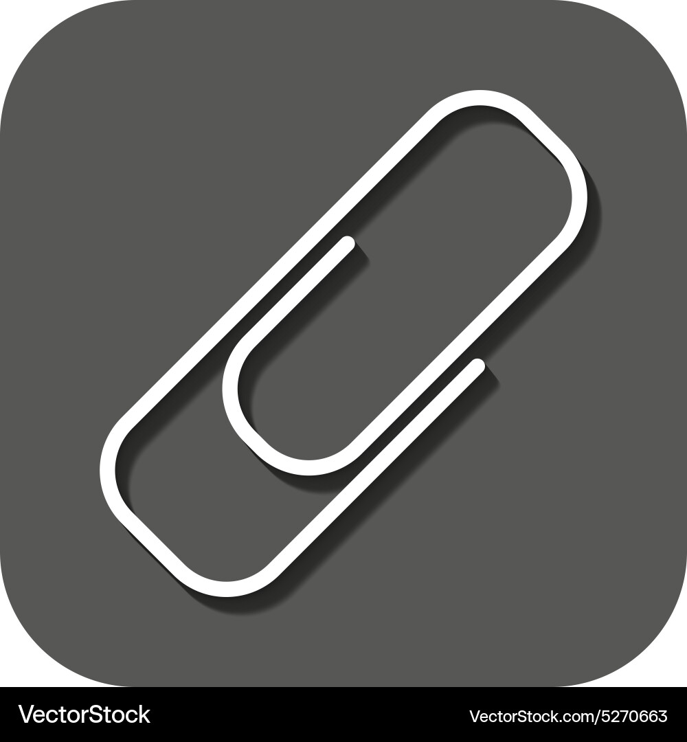 Paper clip icon clip symbol flat Royalty Free Vector Image