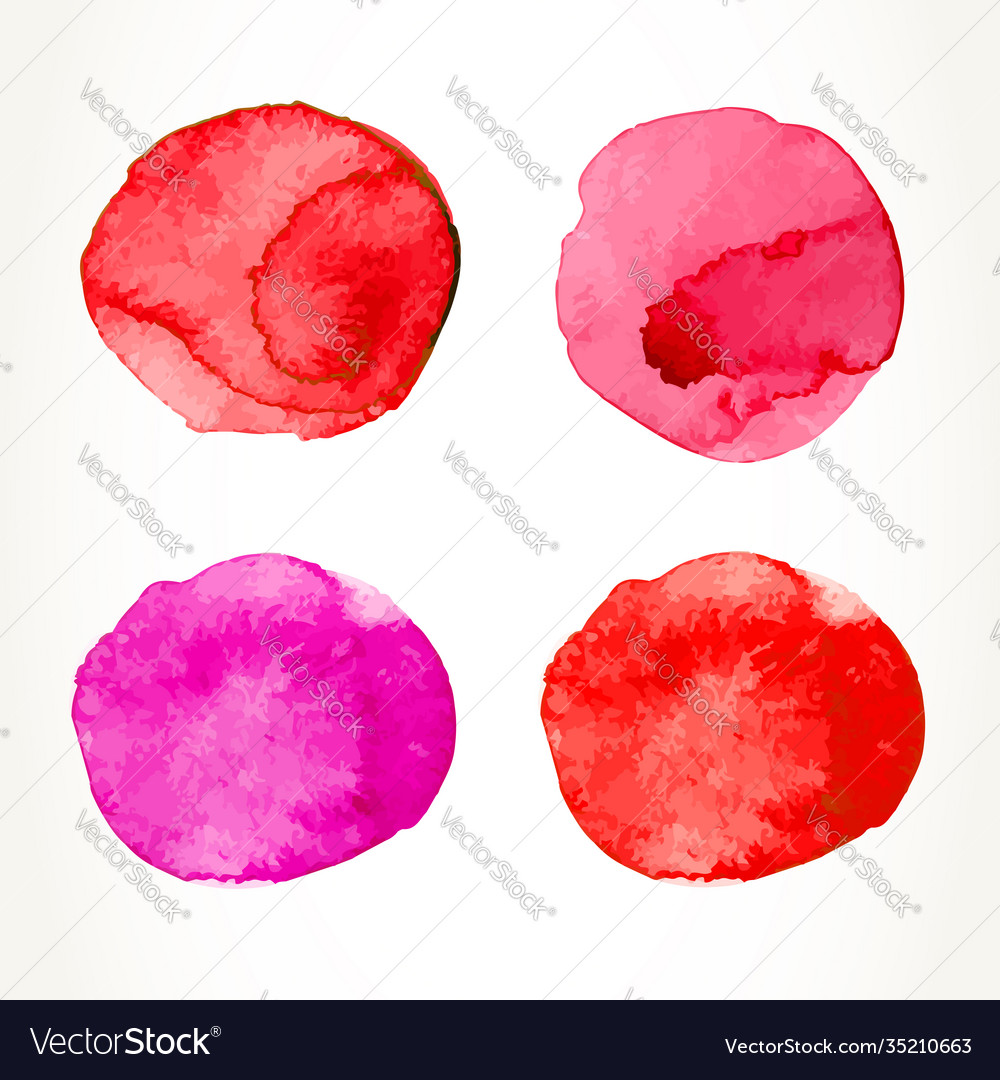 Red watercolor circles Royalty Free Vector Image