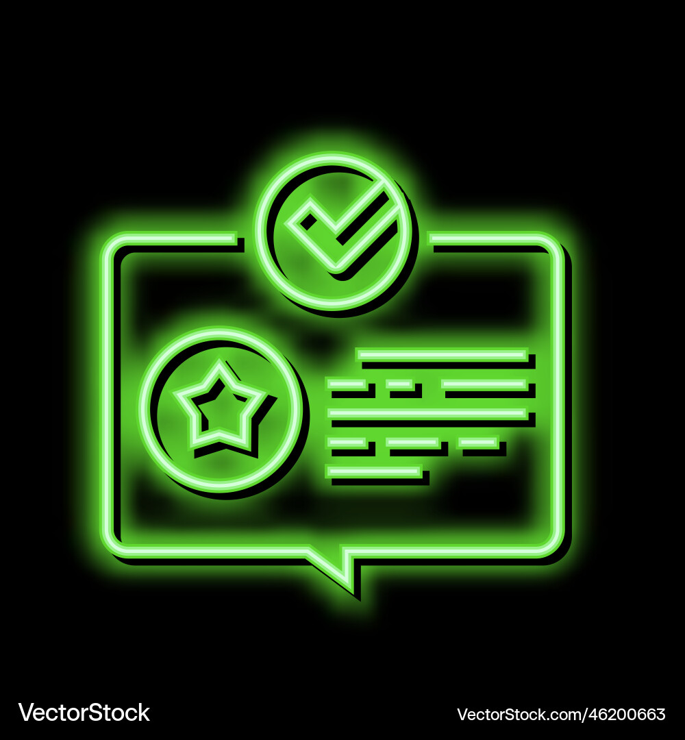 Review bonus neon glow icon Royalty Free Vector Image