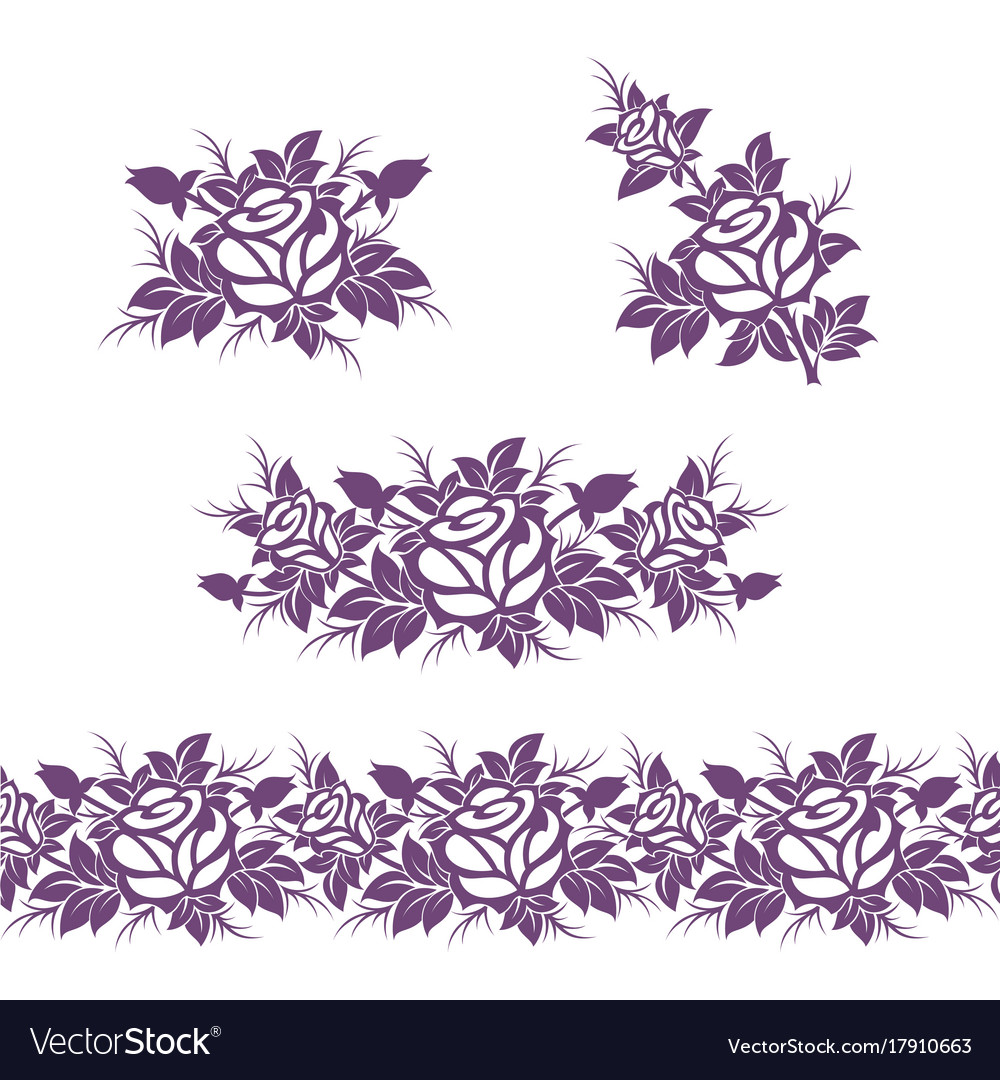 Rose design elements Royalty Free Vector Image