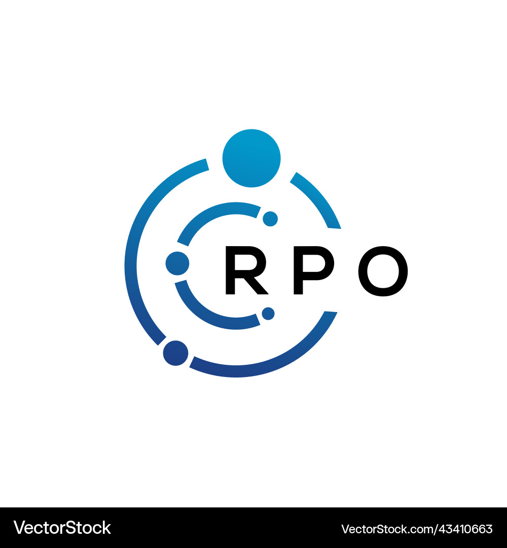 Rpo letter technology logo design on white Vector Image
