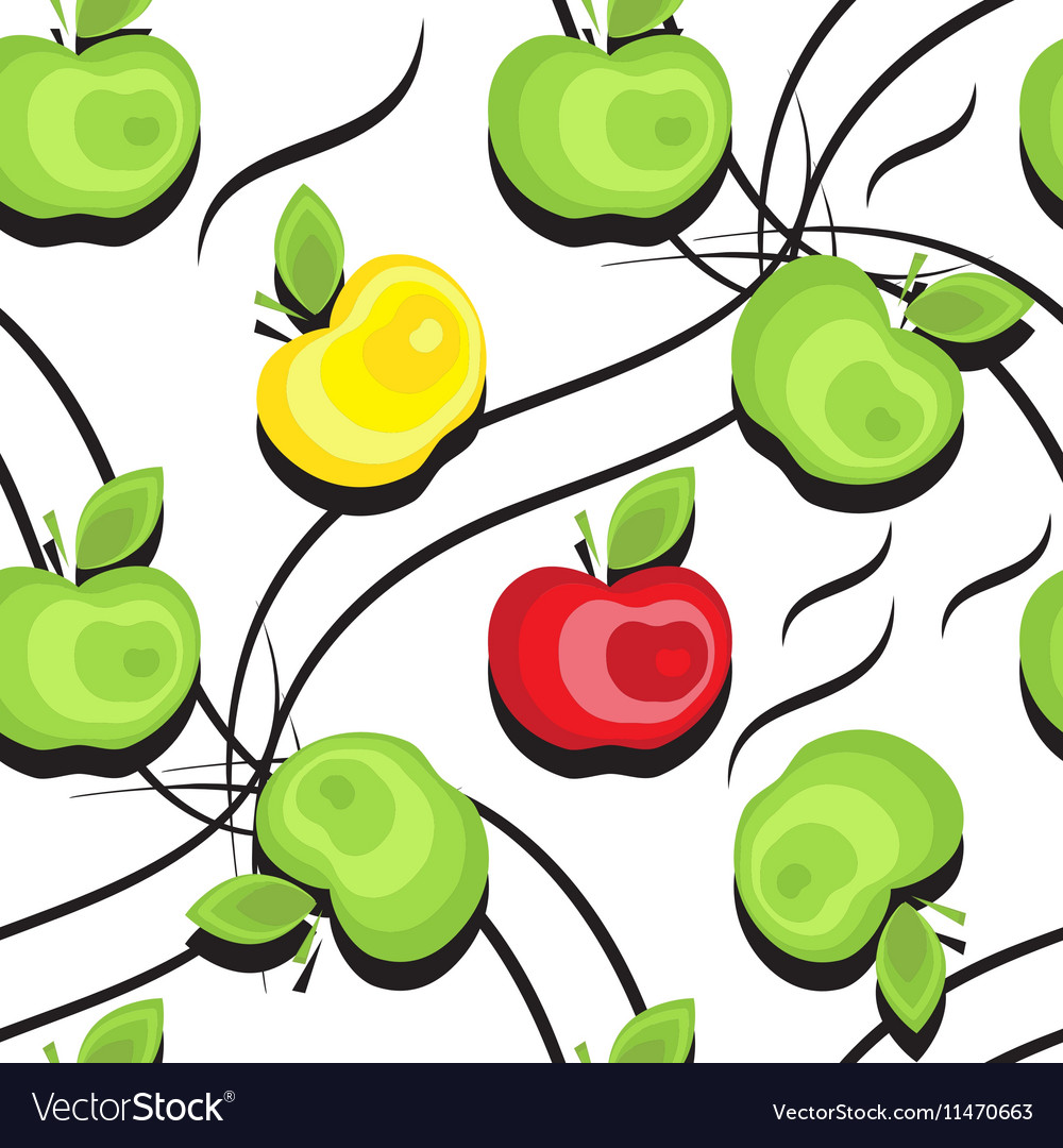 Seamless apple background pattern Royalty Free Vector Image