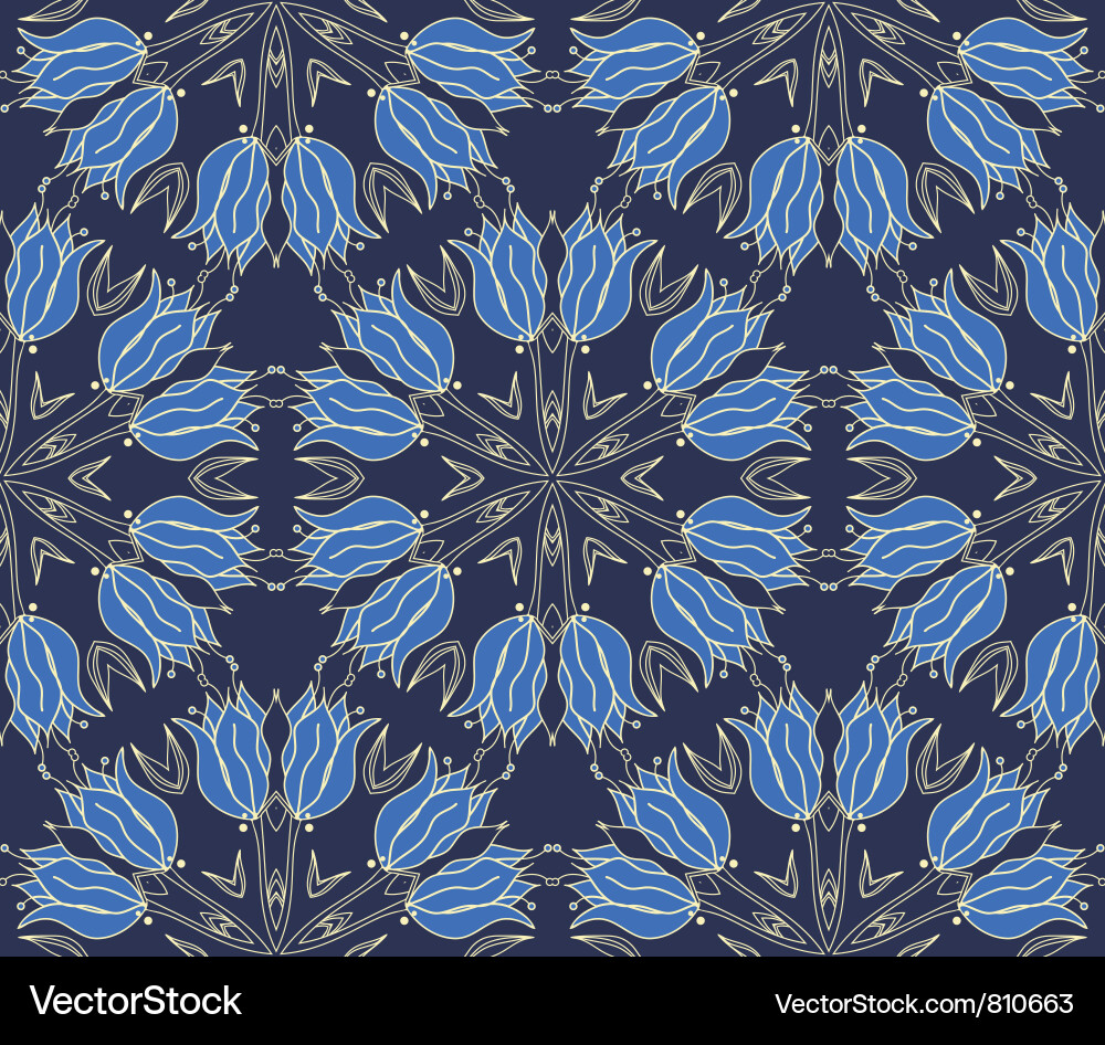 Seamless wallpaper with floral ornament Royalty Free Vector