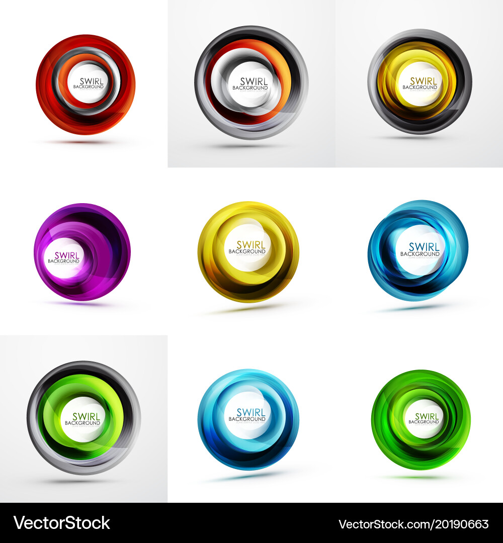 Set of abstract swirls Royalty Free Vector Image