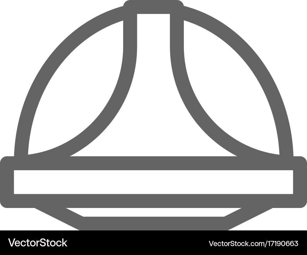 Simple helmet line icon symbol and sign Royalty Free Vector