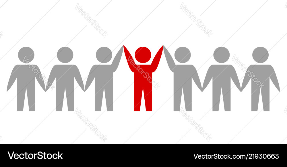 Teamwork and leadership icon on white stock Vector Image