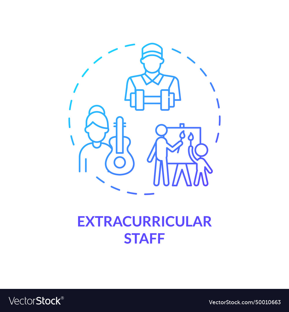 Thin line simple gradient extracurricular staff Vector Image