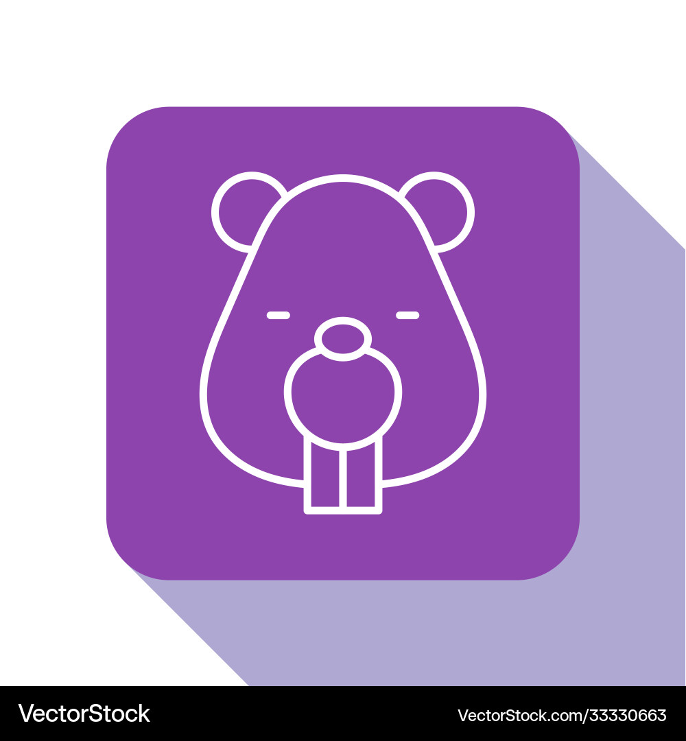 White line beaver animal icon isolated on Vector Image