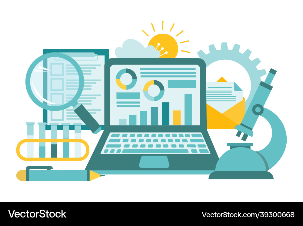 Biological and clinical research analyzes Vector Image
