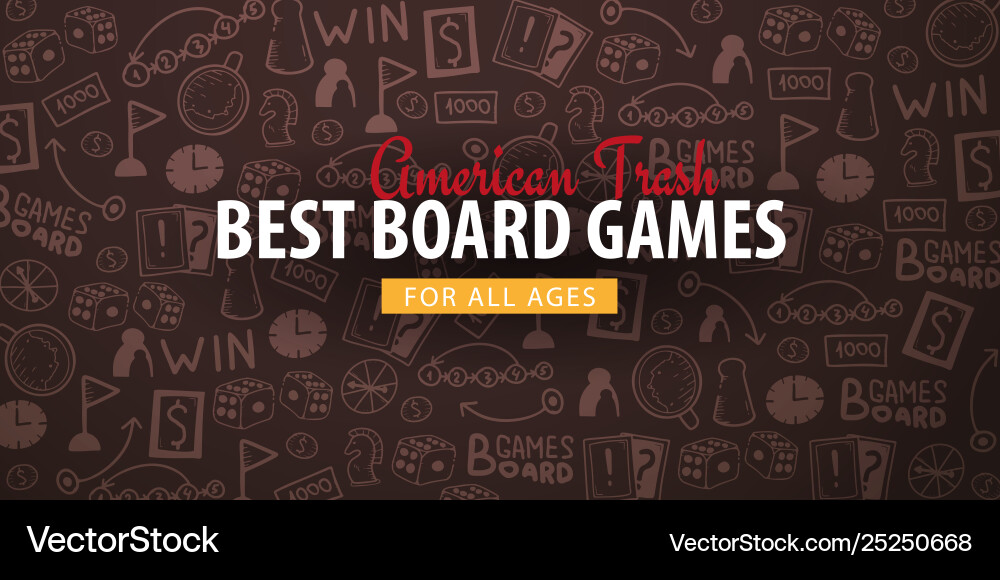 Board games banners for all ages hand draw Vector Image