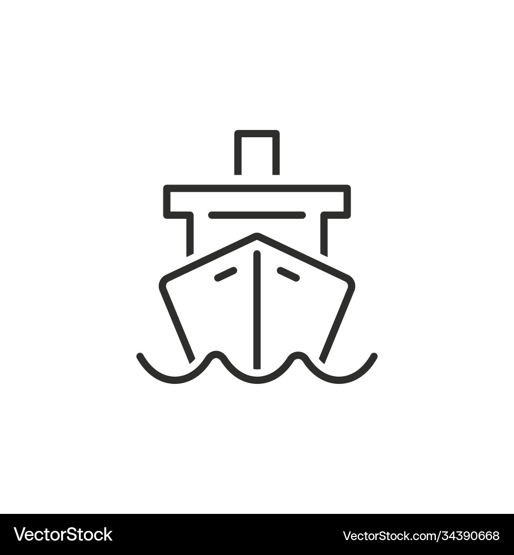 Boat line icon outline sign linear style Vector Image