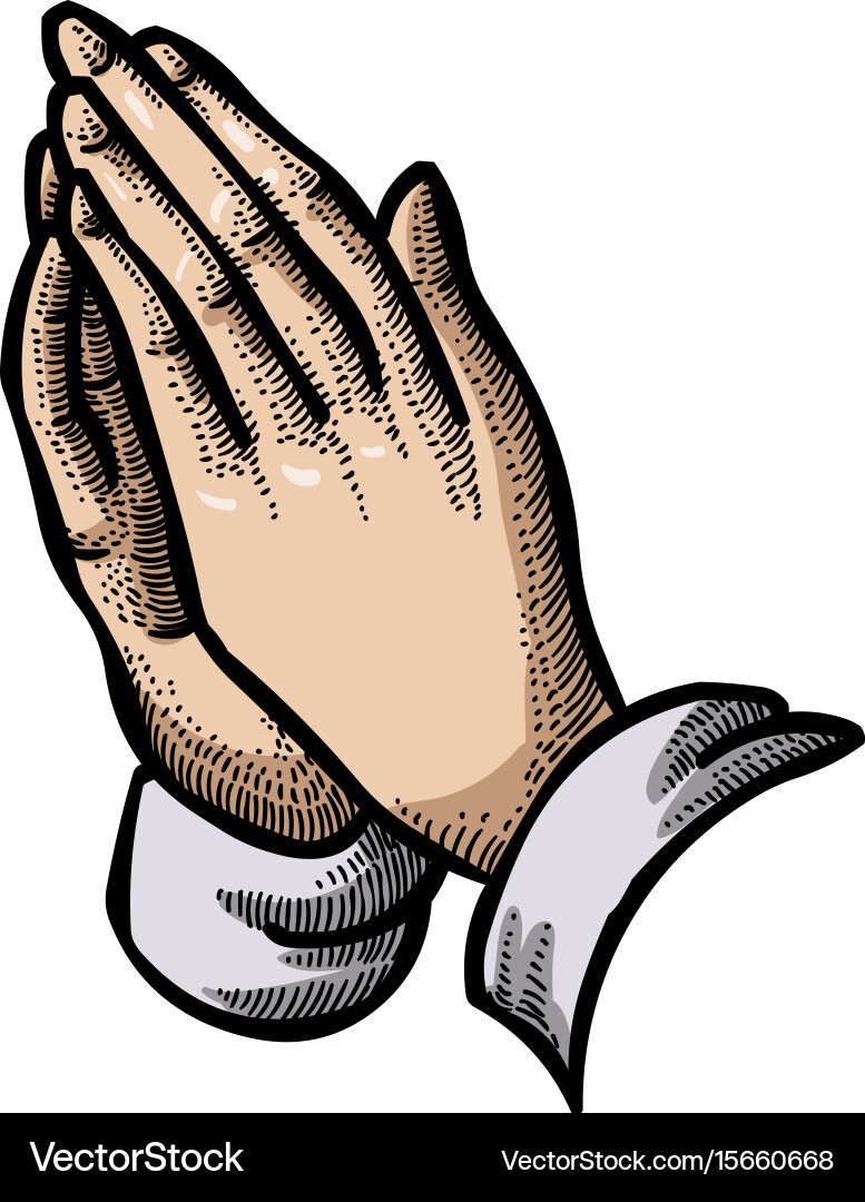 Cartoon image of pray Royalty Free Vector Image