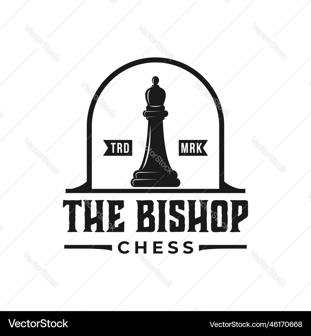 Chess board game strategy logo template Royalty Free Vector