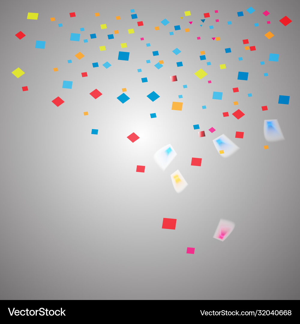 Colorful bright confetti isolated on transparent Vector Image