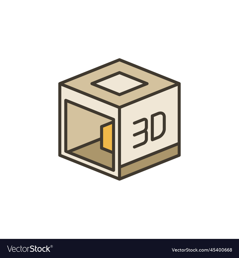 Creative 3d printer cube shaped concept colored Vector Image