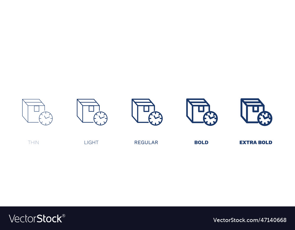 Delivery delay icon thin light regular bold black Vector Image