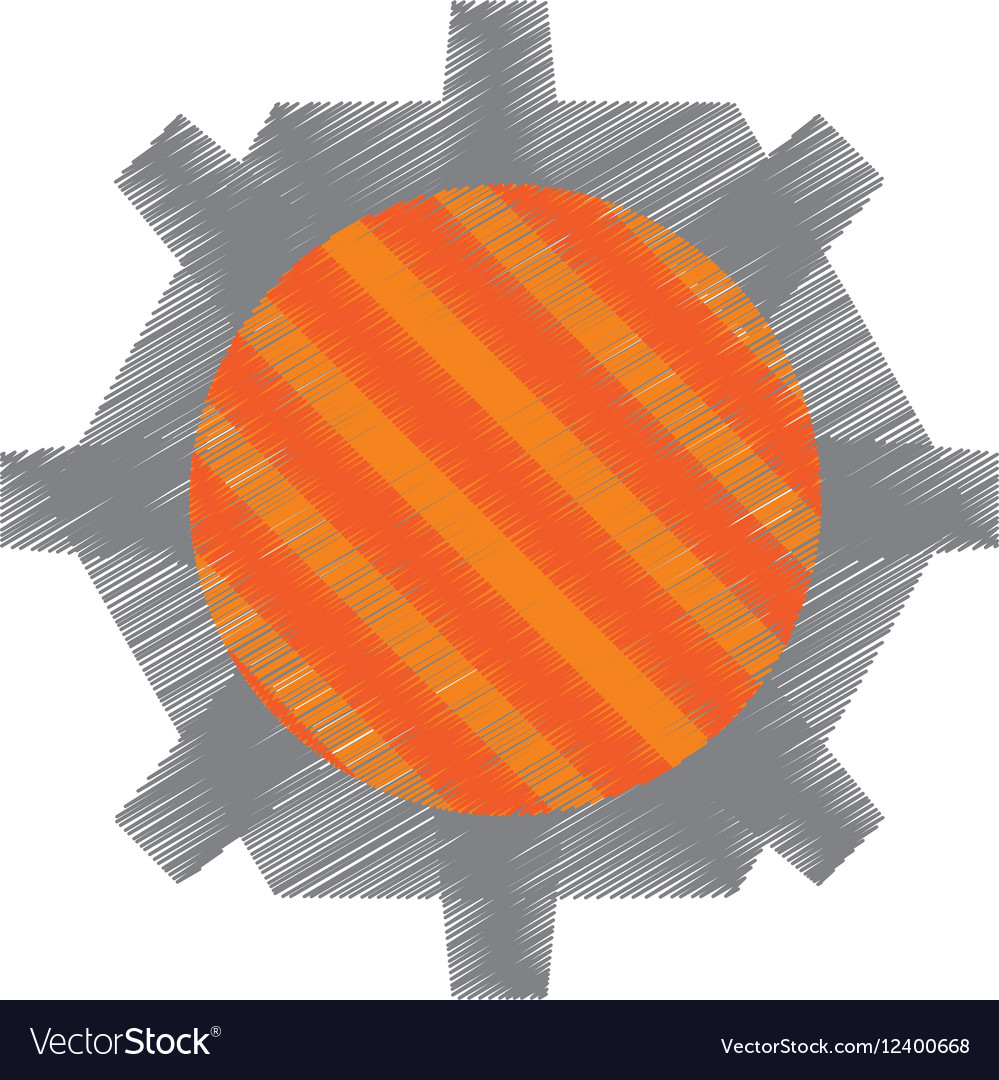 Drawing gear construction engine work Royalty Free Vector