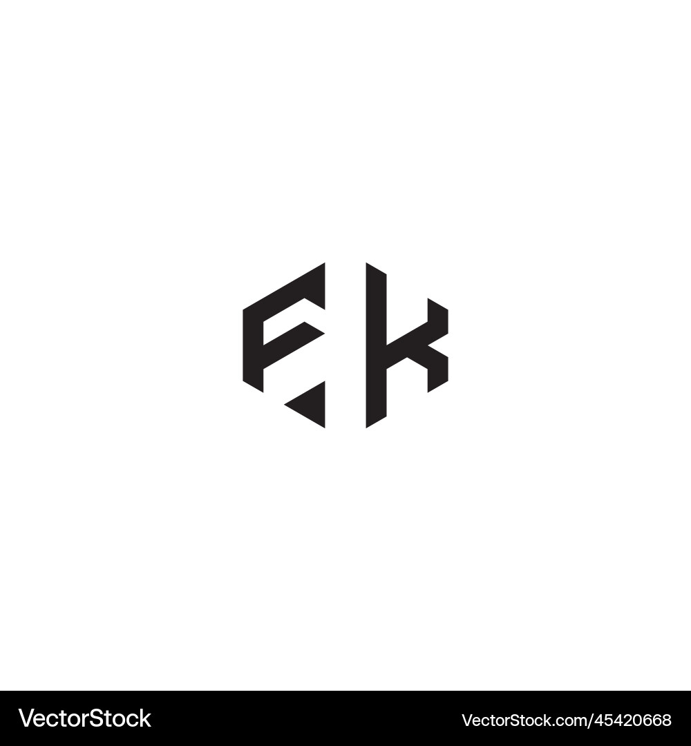 Fk geometric abstract concept logo initial Vector Image