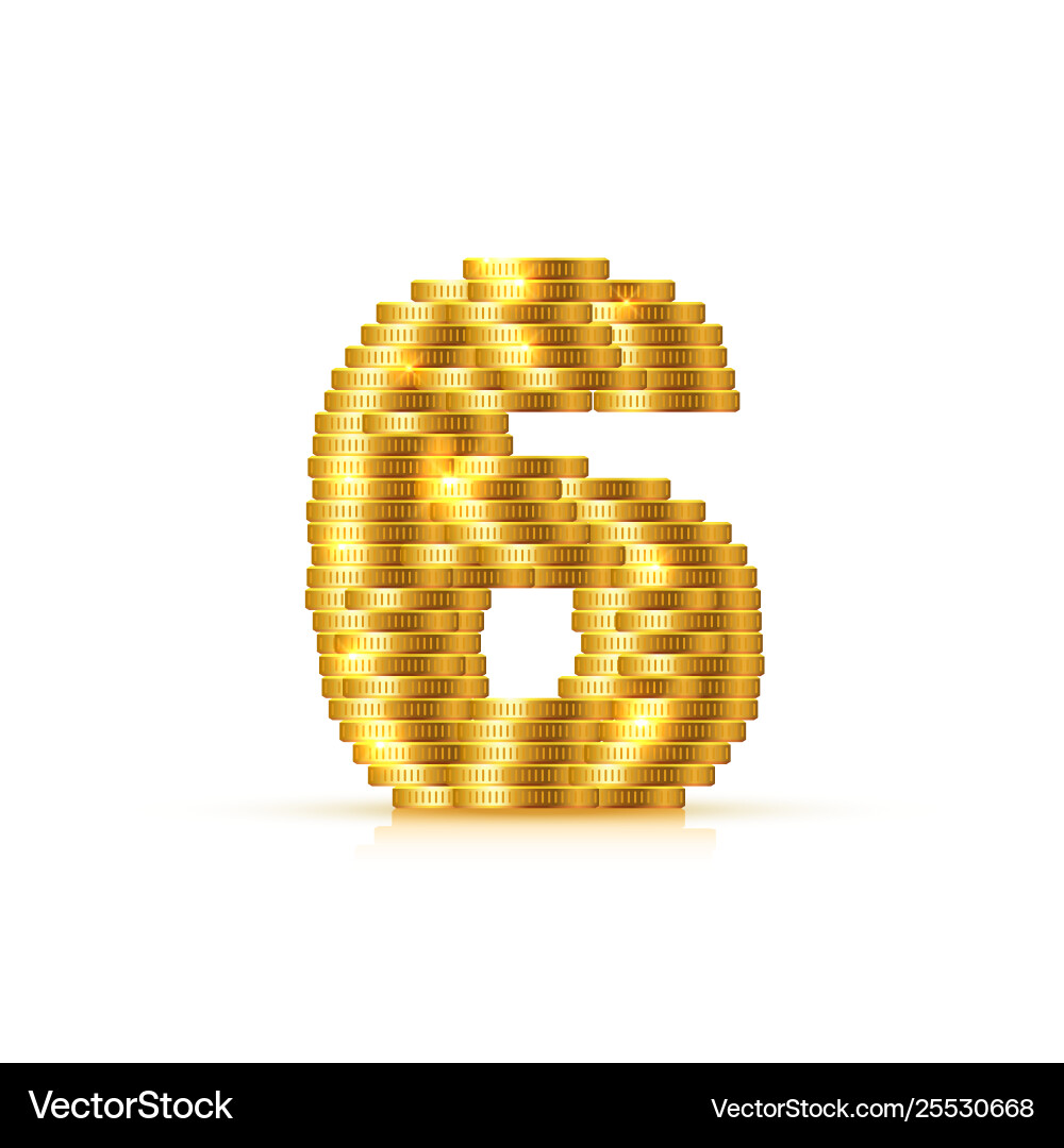 Font style made golden coins Royalty Free Vector Image