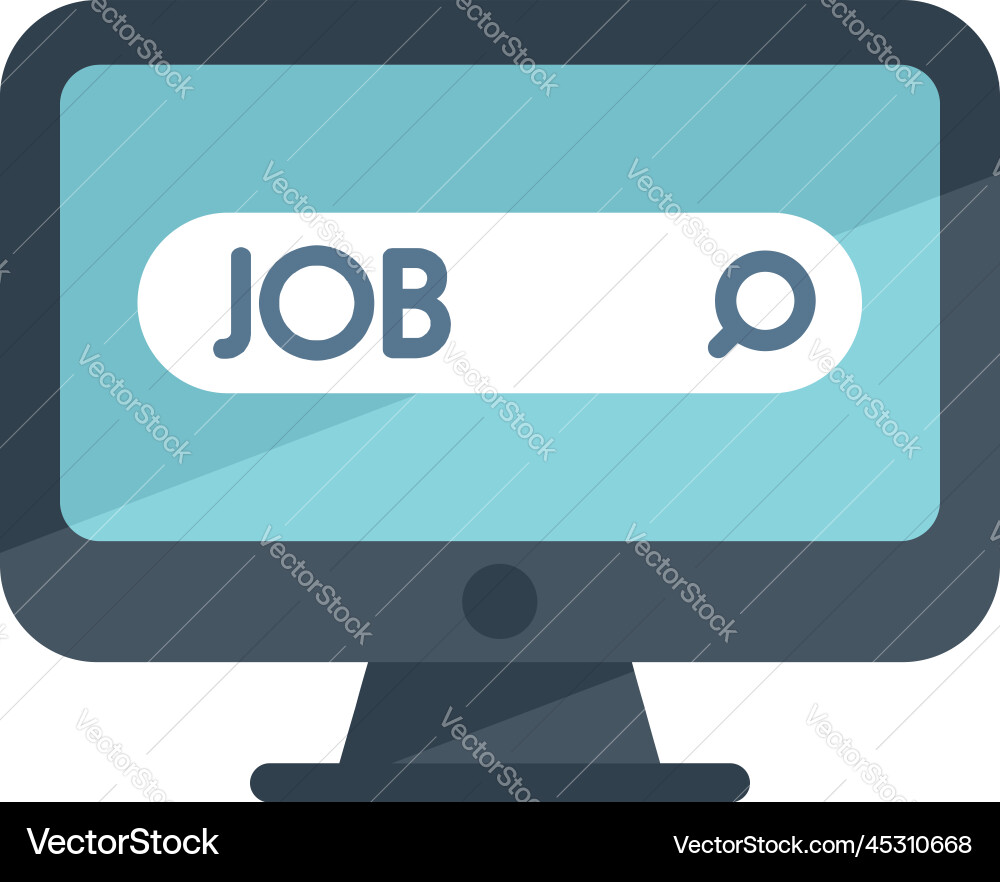 Job tap search icon flat online interview Vector Image